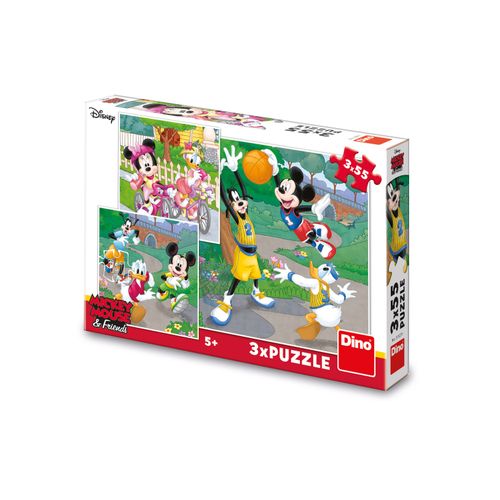 Dino Miki i mini sportisti, puzzle set 3x55 delova