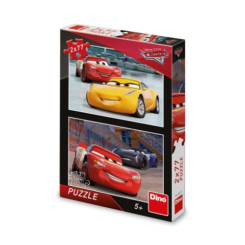 Dino Cars 3: Trkači, puzzle set 2x77 delova