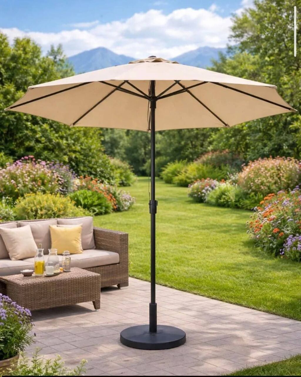 Suncobran veliki Kmt Style dimenzija:270x330bež platno sa centralnim