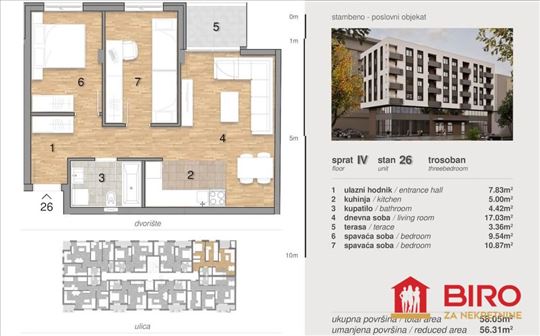 Stan,Novi Sad,Telep,kv: 56.00, ID: 1013291