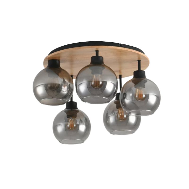MEGGA, PLAFONSKA L WD/BK/SMOKE E27 WUDI 5R, 014336