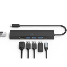 HAMA USB-C Hub, 6 portova, 3 x USB-A, USB-C, HDMI, LAN