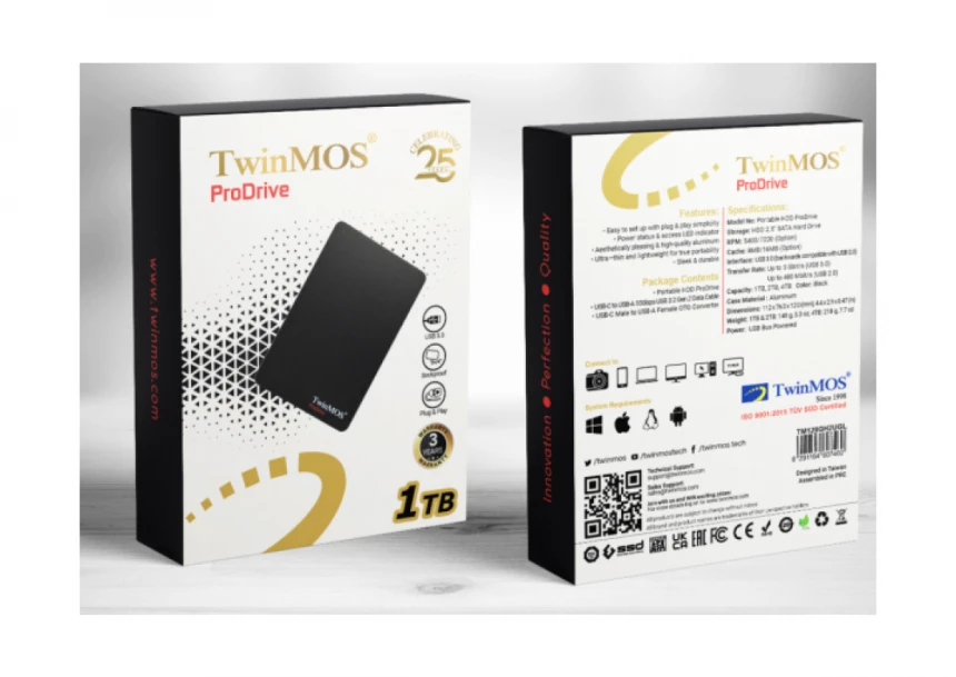 HDD E2.5" TwinMOS 1TB USB3.0 TM1000GPD