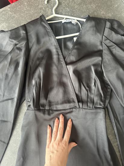 Naked crna saten haljina