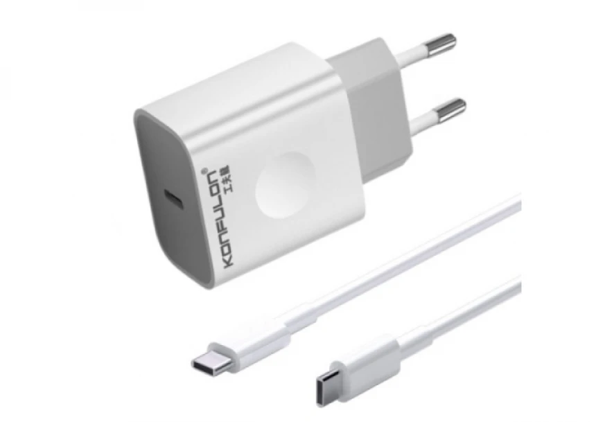 Konfulon C69D brzi kućni punjač 20W + DC15 Type C na Type C