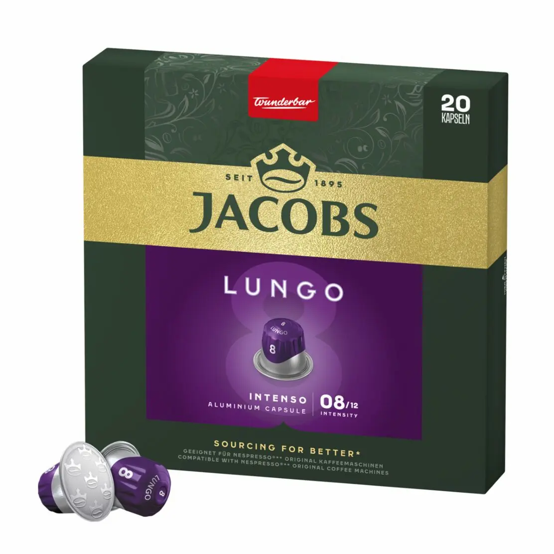 Jacobs Lungo 8 Intenso 20/1 – Nespresso Komp. Kapsule