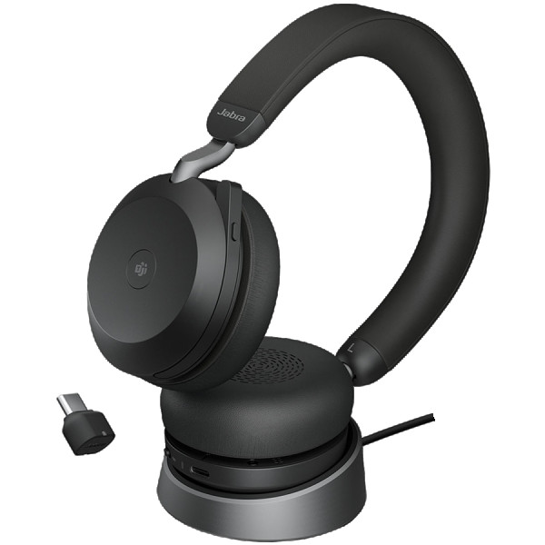 JABRA EVOLVE2 75, Link380c MS Stereo Stand Black, EVOLVE2 75 headset Black MS, Link 380 BT adapter USB-C MS, EVOLVE2 75 Deskstand USB-A,1.2