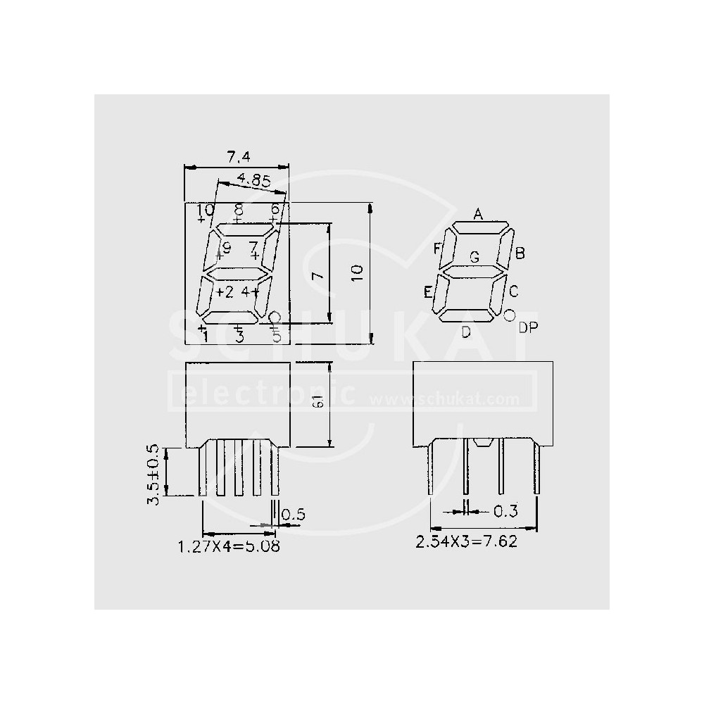Displej 7mm CC red,LTS-2301AWC, C