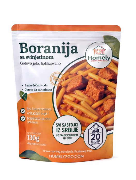 LIOFILIZOVANO GOTOVO JELO HOMELY BORANIJA SA SVINJETINOM