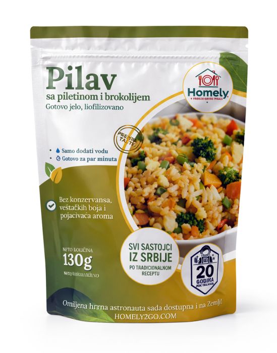 LIOFILIZOVANO GOTOVO JELO HOMELY PILAV SA PILETINOM I BROKOLIJEM