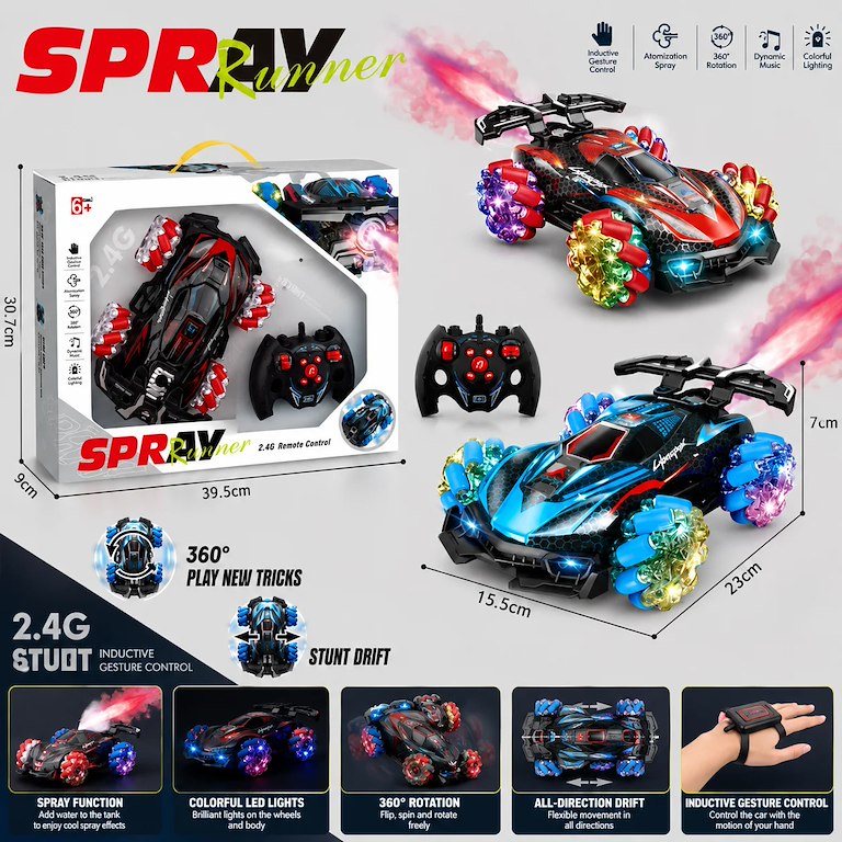 Auto R/C Spray Stunt Car
