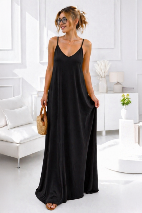 lepršava letnja haljina sa elegantnom siluetom koja slobodno pada MAURIKA BLACK