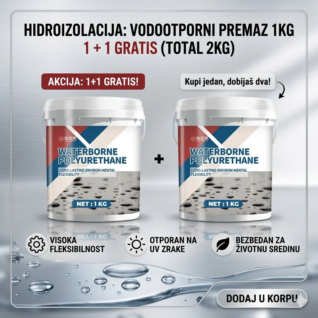 Hidroizolacija Vodootporni Premaz 1kg Poliuretan 1+1 Gratis