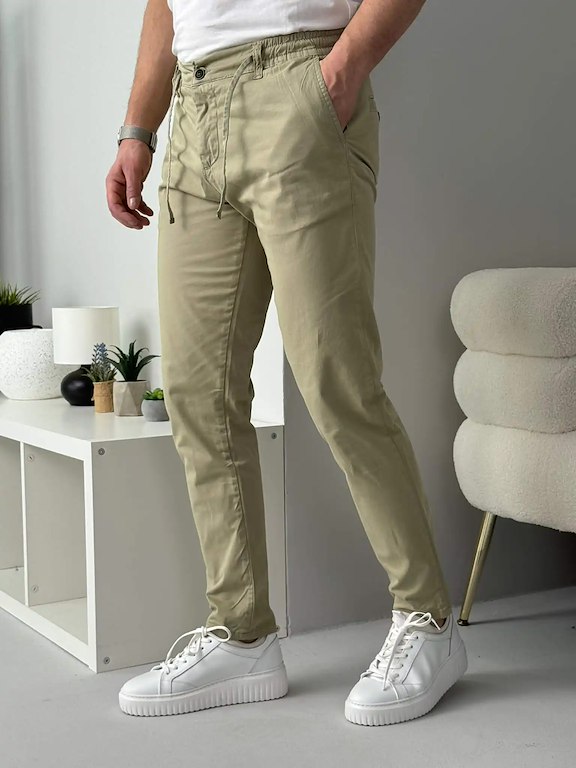 Muške slim fit chino pantalone CleanFit – učkur i pojas