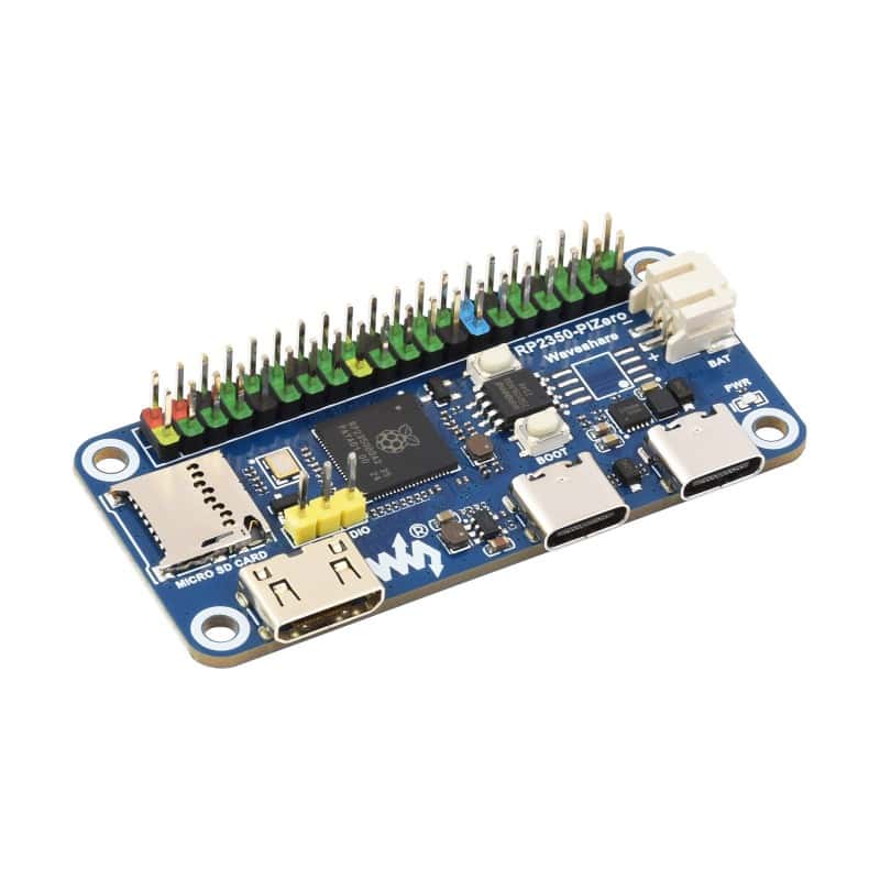 Waveshare RP2350-Pi Zero razvojna ploča, RP2350 Dual-core, 520KB SRAM, 16MB Flash Memory