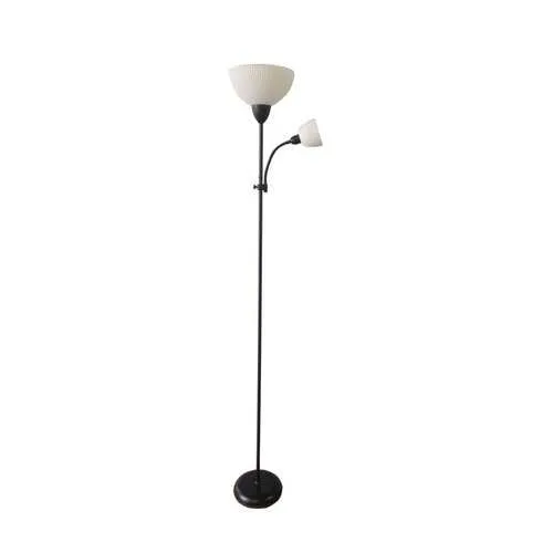 Podna lampa Action Pro E27 1x MAX 60 + E14 1x MAX 25 crna