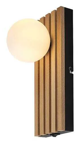 Zidna lampa Noxelle G9 1x MAX 5 mat crno/ hrast