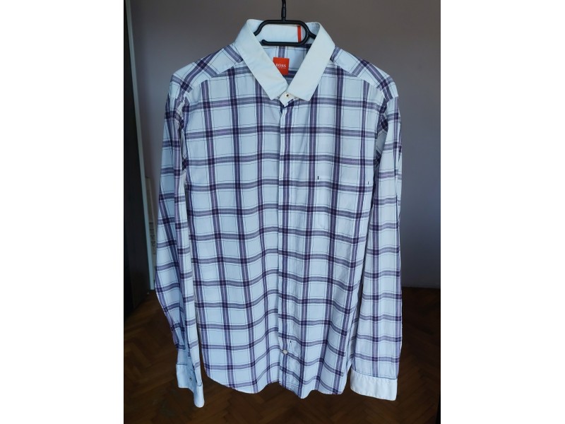 Premium karirana BOSS Orange muska kosulja L