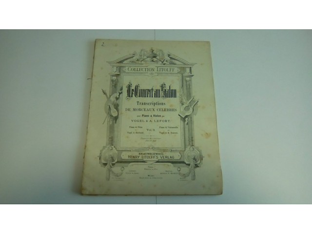 Collection Litoff:  DE MORCEAUX CELEBRES  1898.