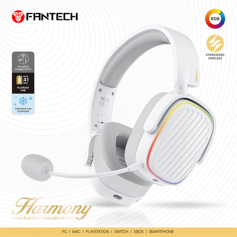 Bluetooth slusalice Fantech WHG02 Harmony bele