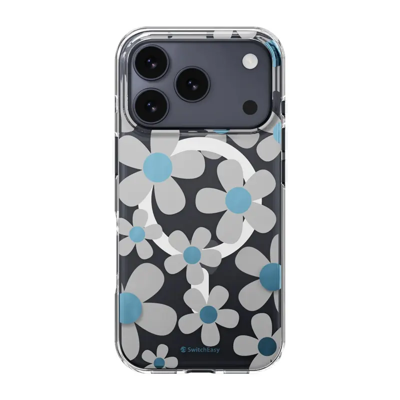 Maska za iPhone 17 Pro Max plavo Mag Case SwitchEasy Fleur siva