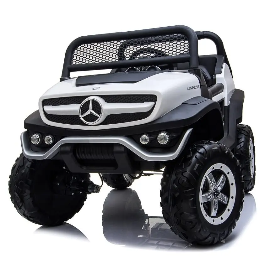 Eurobajk Automobil na akumulator za decu Mercedes Unimog, 4x4, Licencirani, Beli