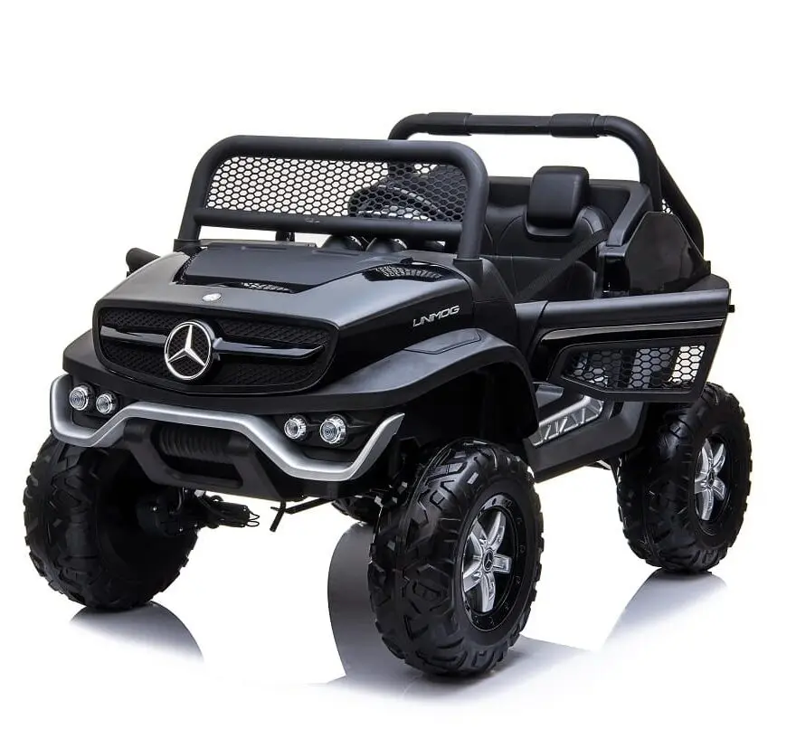 Eurobajk Automobil na akumulator za decu Mercedes Unimog, 4x4, Licencirani, Crni