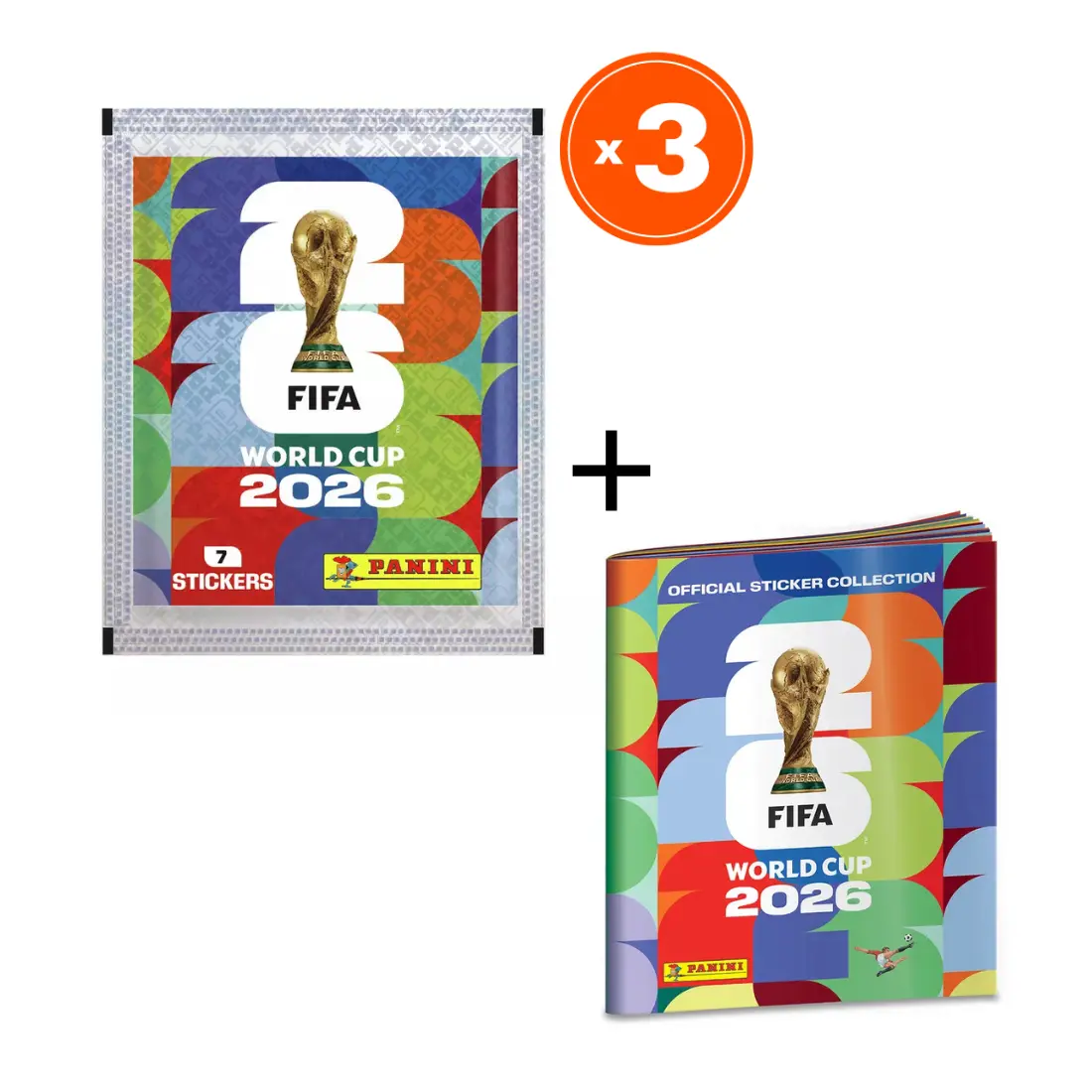 Panini Kesice sa sličicama FIFA World Cup 2026, 7 sličica, 3 pakovanja+Panini Album za sličice FIFA World Cup 2026