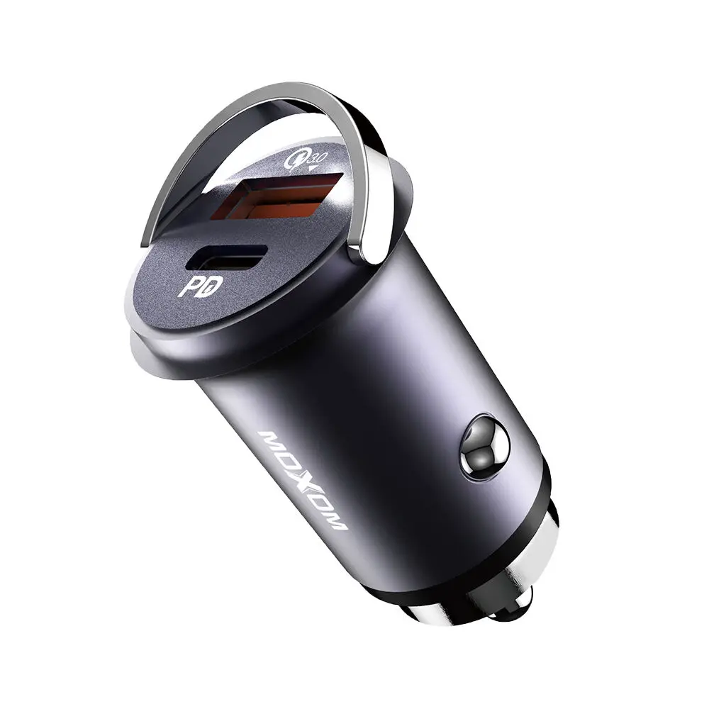 Moxom Auto punjač MX-VC08, Brzo punjenje, PD3.0+QC3.0, 33W, Crni