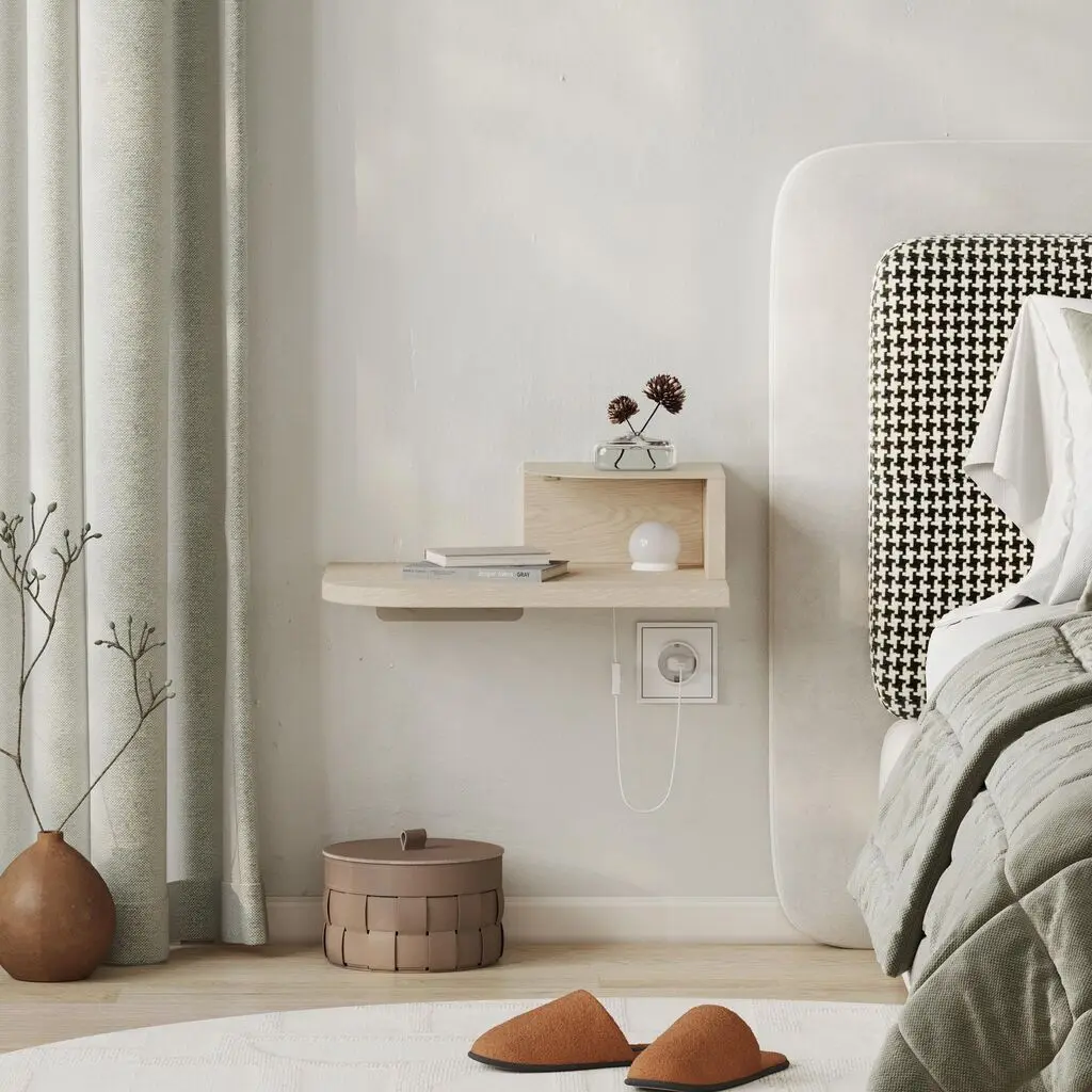 Hanah Home Noćni stočić, 40x16.2x30cm, Krem