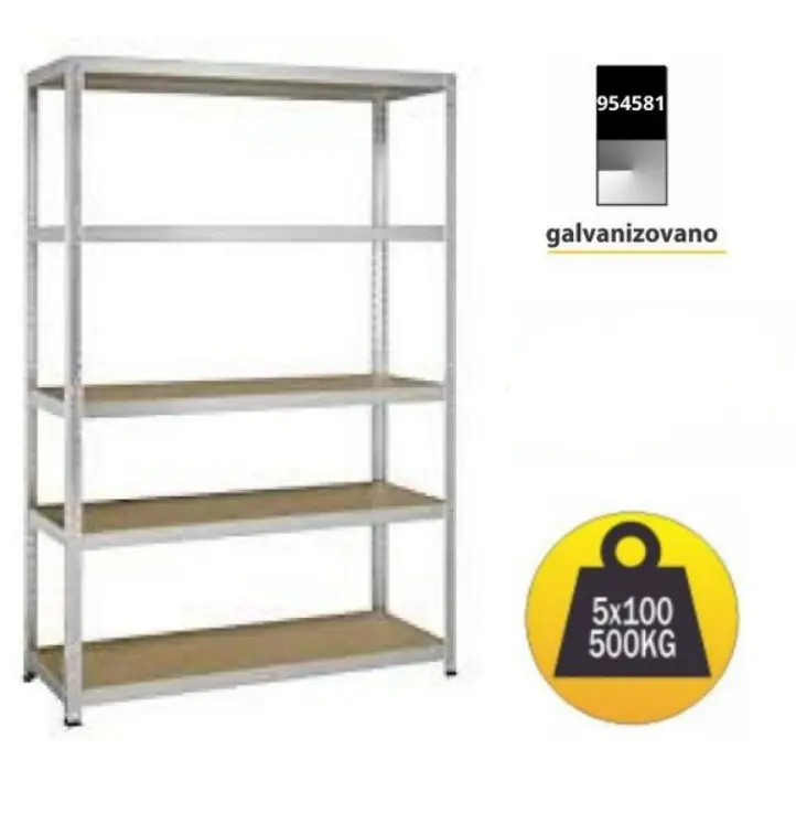 SMART STORAGE Polica metal medijapan 180x100x60cm 5x100kg