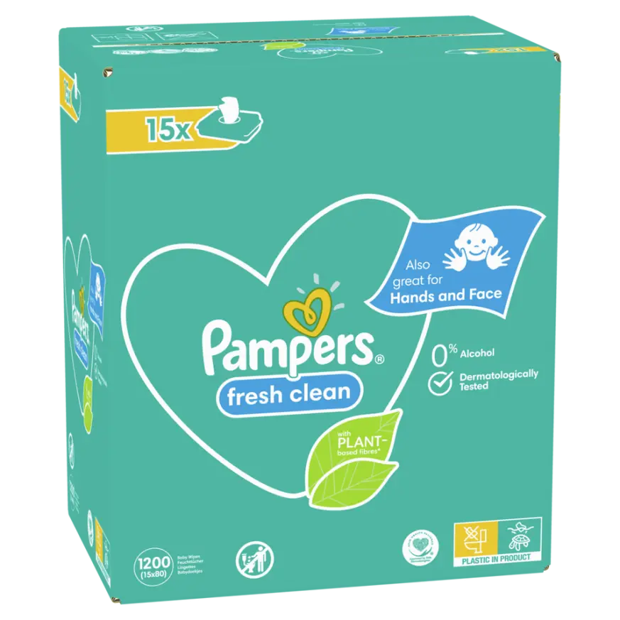 Pampers Vlažne maramice Fresh Clean, 15x80 komada
