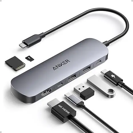 Anker port spliter nano USB-C hab, 7u1, 4K HDMI