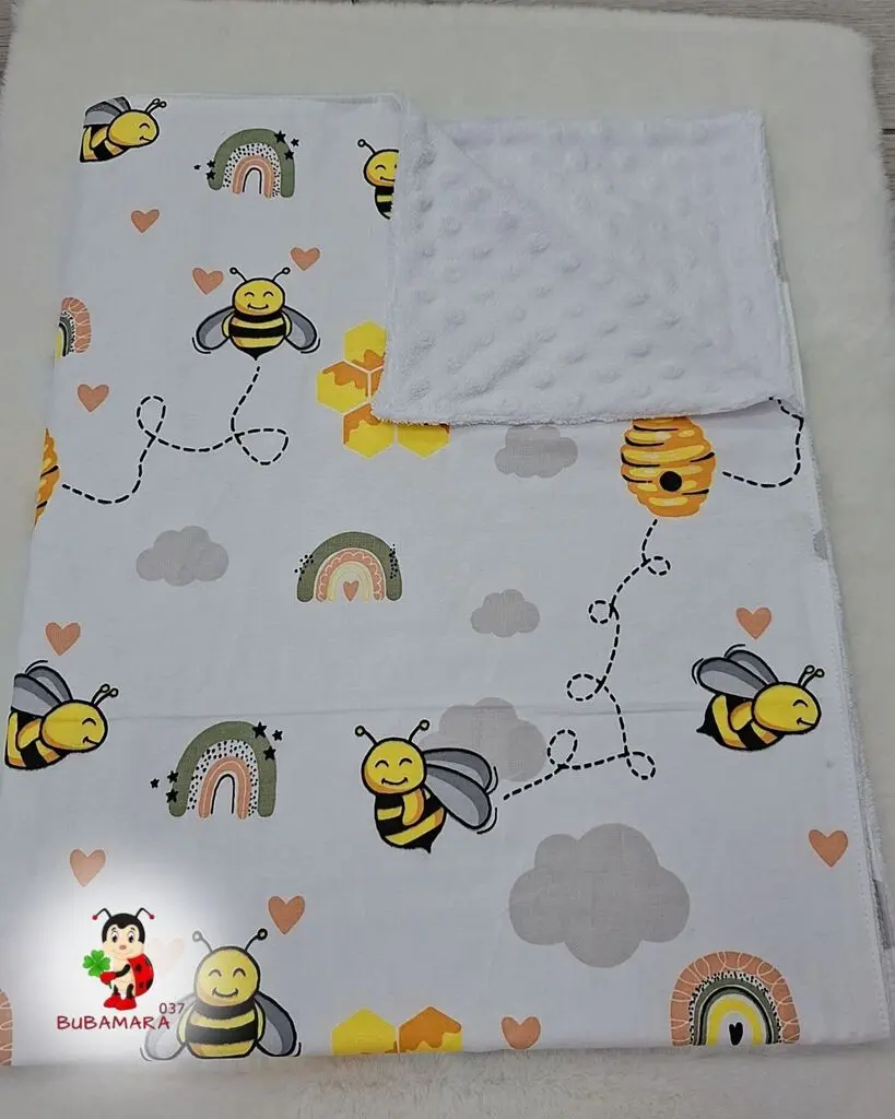 Bubamara037 Pokrivač za bebe, Beli