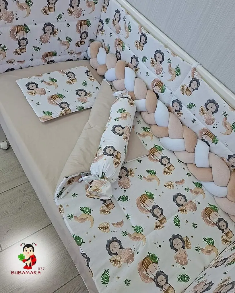 Bubamara037 Pletenica za krevetac, Trostruka, 120cm, Krem
