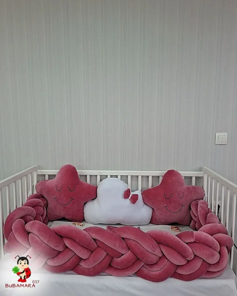 Bubamara037 Pletenica za krevetac, Šestostruka, 300cm, Crvena