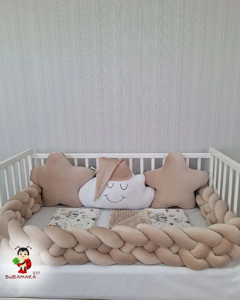 Bubamara037 Pletenica za krevetac, Četvorostruka, 360cm, Krem