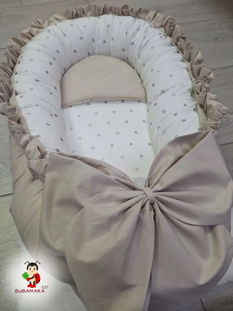 Bubamara037 Gnezdo za bebe sa karnerom Srebrne tufne, Bež