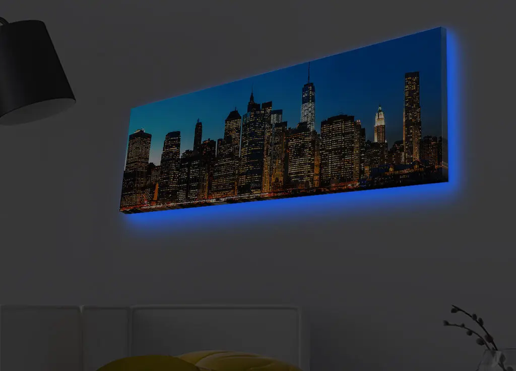 Wallity Slika na platnu sa LED osvetljenjem 30x90cm