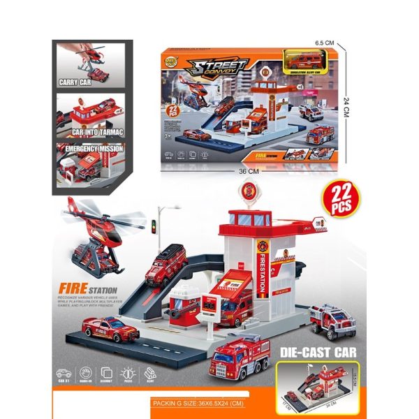 Igračka city car set garaža crvena