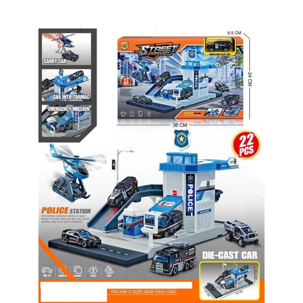 Igračka city car set garaža plava