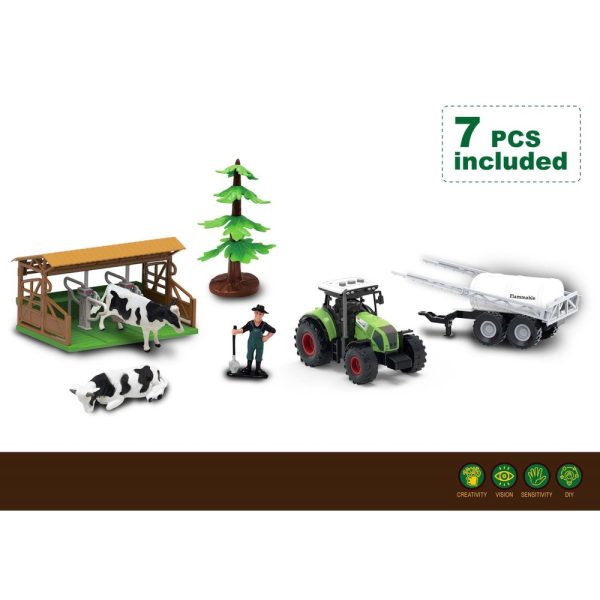 Igračka traktor set za muzу krava