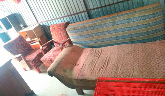 Art Deco retro nameštaj fotelje sofa otoman 5kom