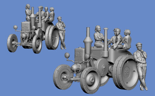NEW! Germania-Figuren 48-CIV-0018 Farmers On Their Tractors 1930-1940