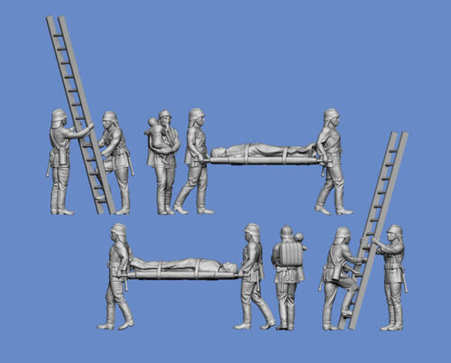 NEW! Germania-Figuren 72-WW2-516 Fire Brigade In Action - Rescue Operation