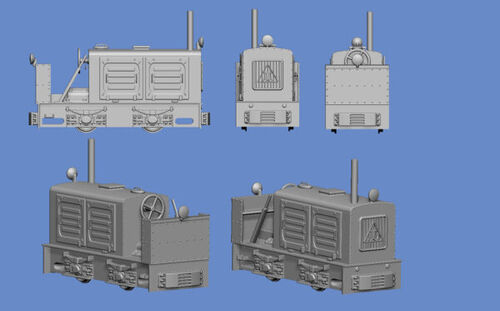 NEW! Germania-Figuren 72-WW2-1200 Diesel Locomotive, Narrow-Gauge
