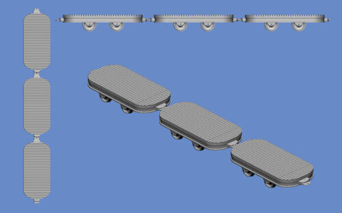 Germania-Figuren 48-WW2-1201 Field Railway Platform Wagons, 3 Pieces