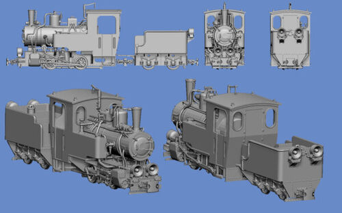 Germania-Figuren 48-WW2-1203 Narrow Gauge Steam Locomotive With Tender