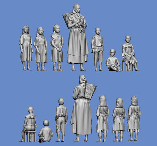 NEW! Germania-Figuren 72-SAX-0014 Children With A Mother