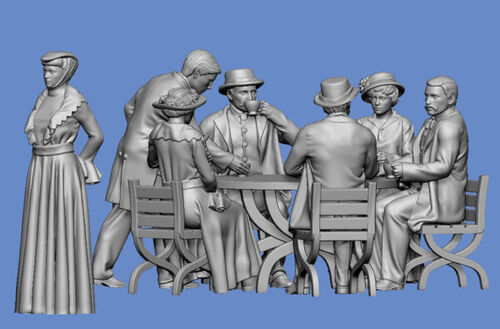 NEW! Germania-Figuren 72-German-0013 In The Street Café